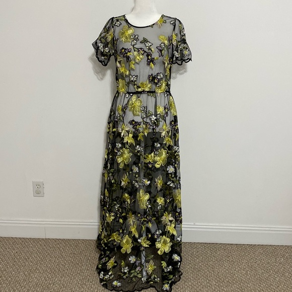 LuLaRoe | Dresses | Lularoe Deanne Ii Embroidered Mesh Dress | Poshmark
